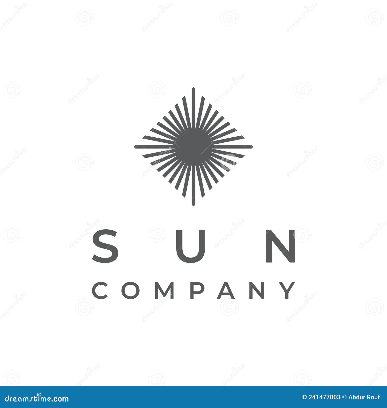 Square sun logo design stock vector. Illustration of minimal - 241477803