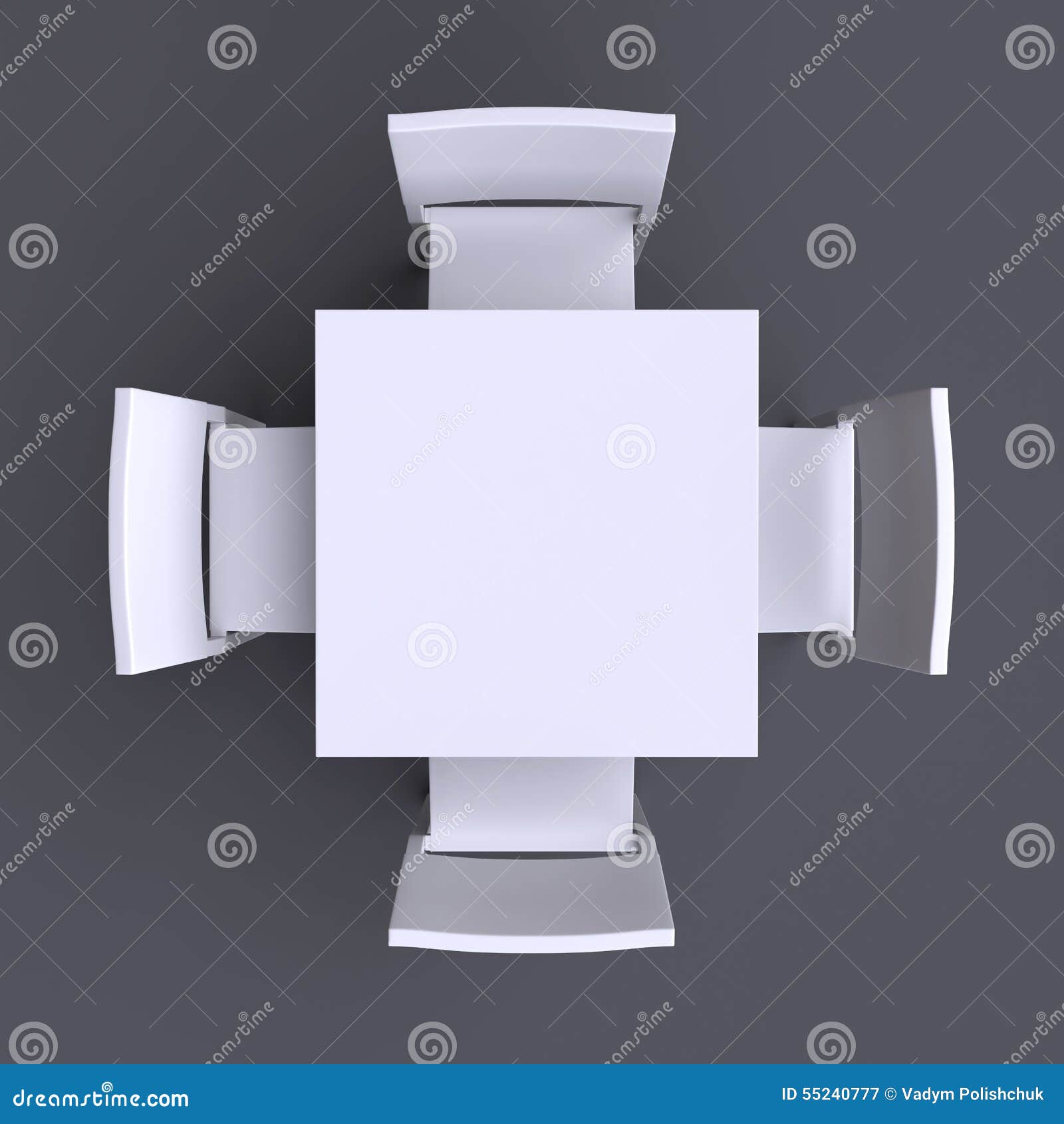 Square Table Top View Outline Icon Vector Illustration | CartoonDealer ...