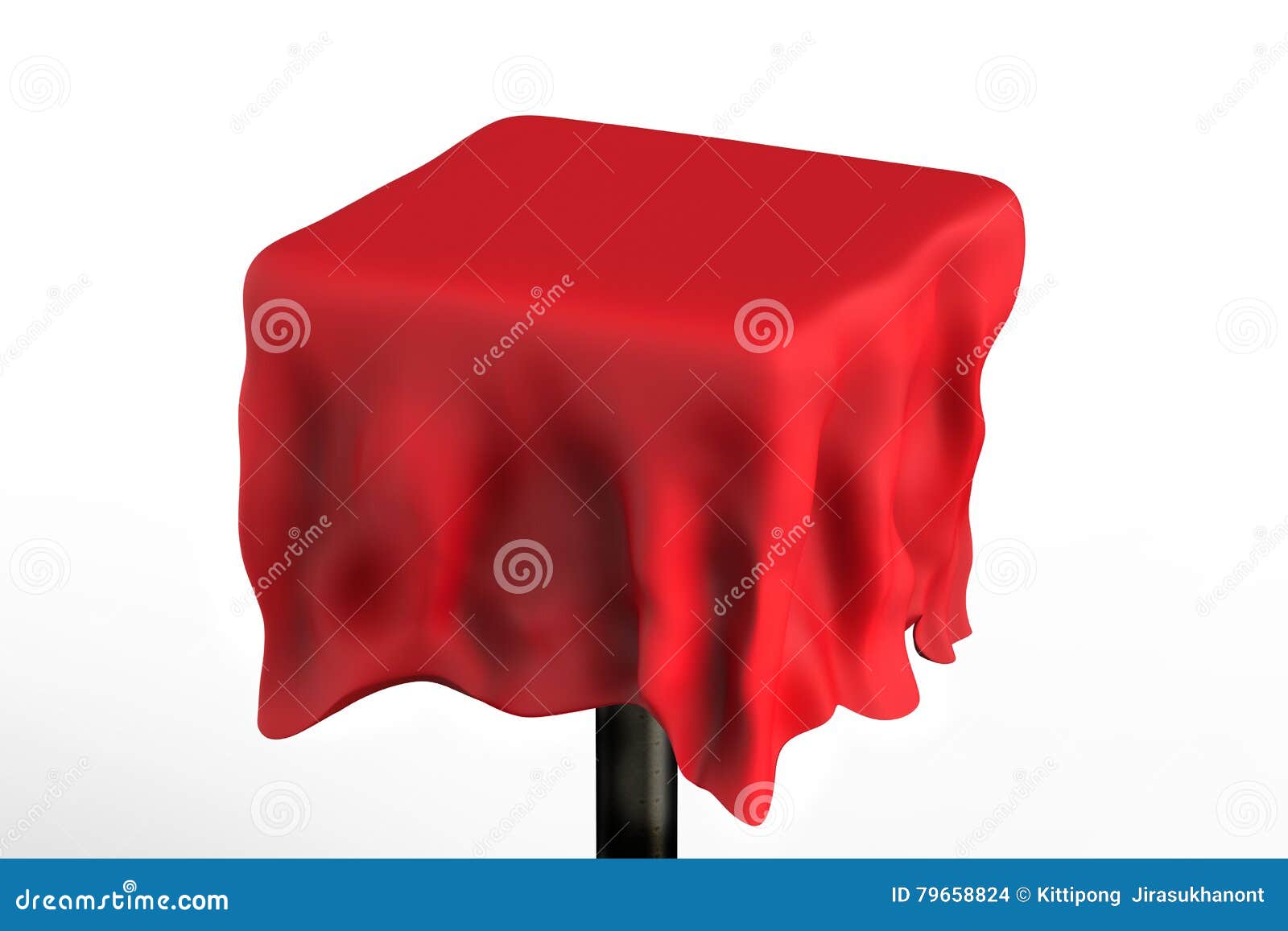 Square Table with Red Cloth Stock Illustration - Illustration of ...