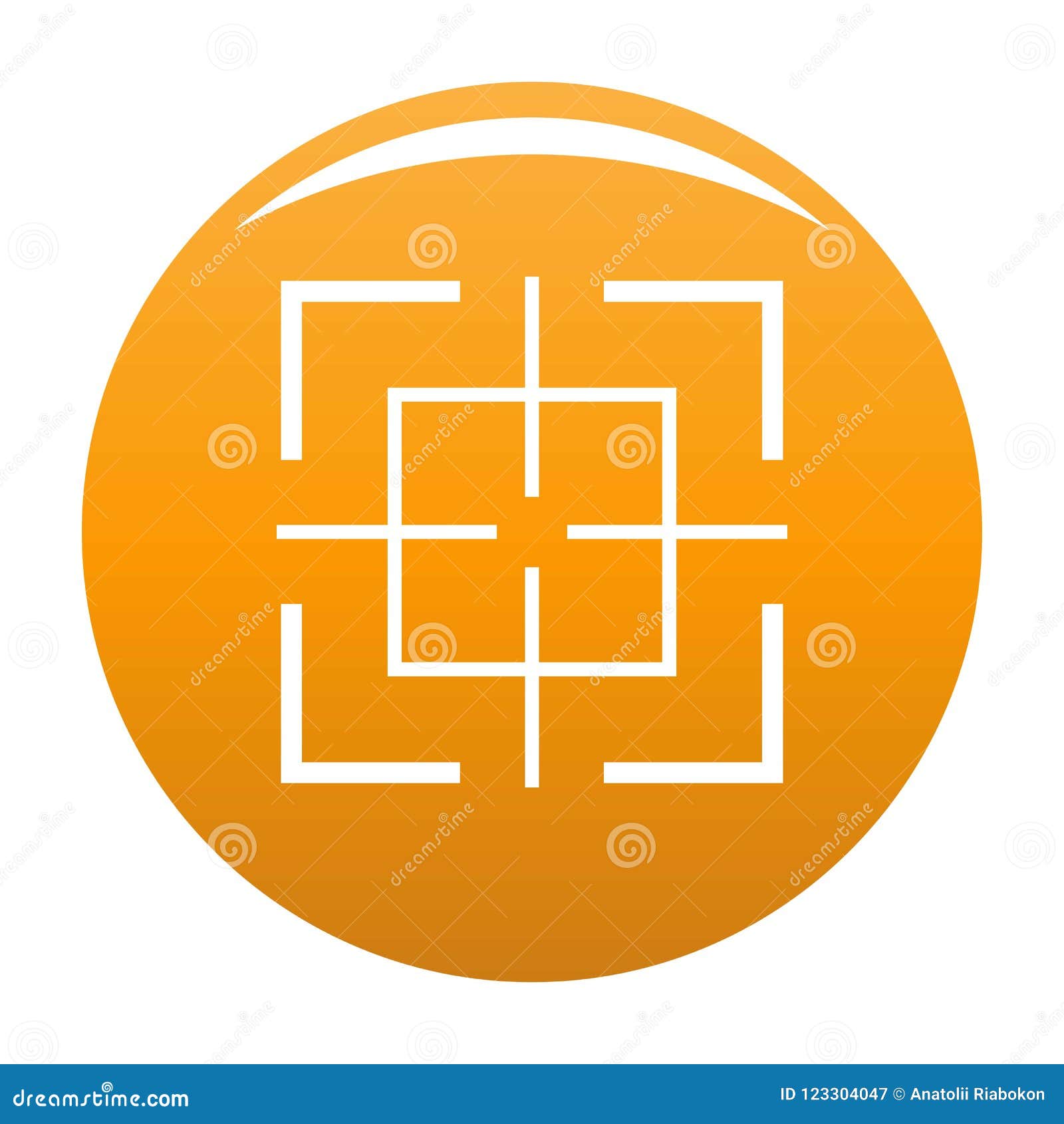 Square target icon orange stock illustration. Illustration of icon ...