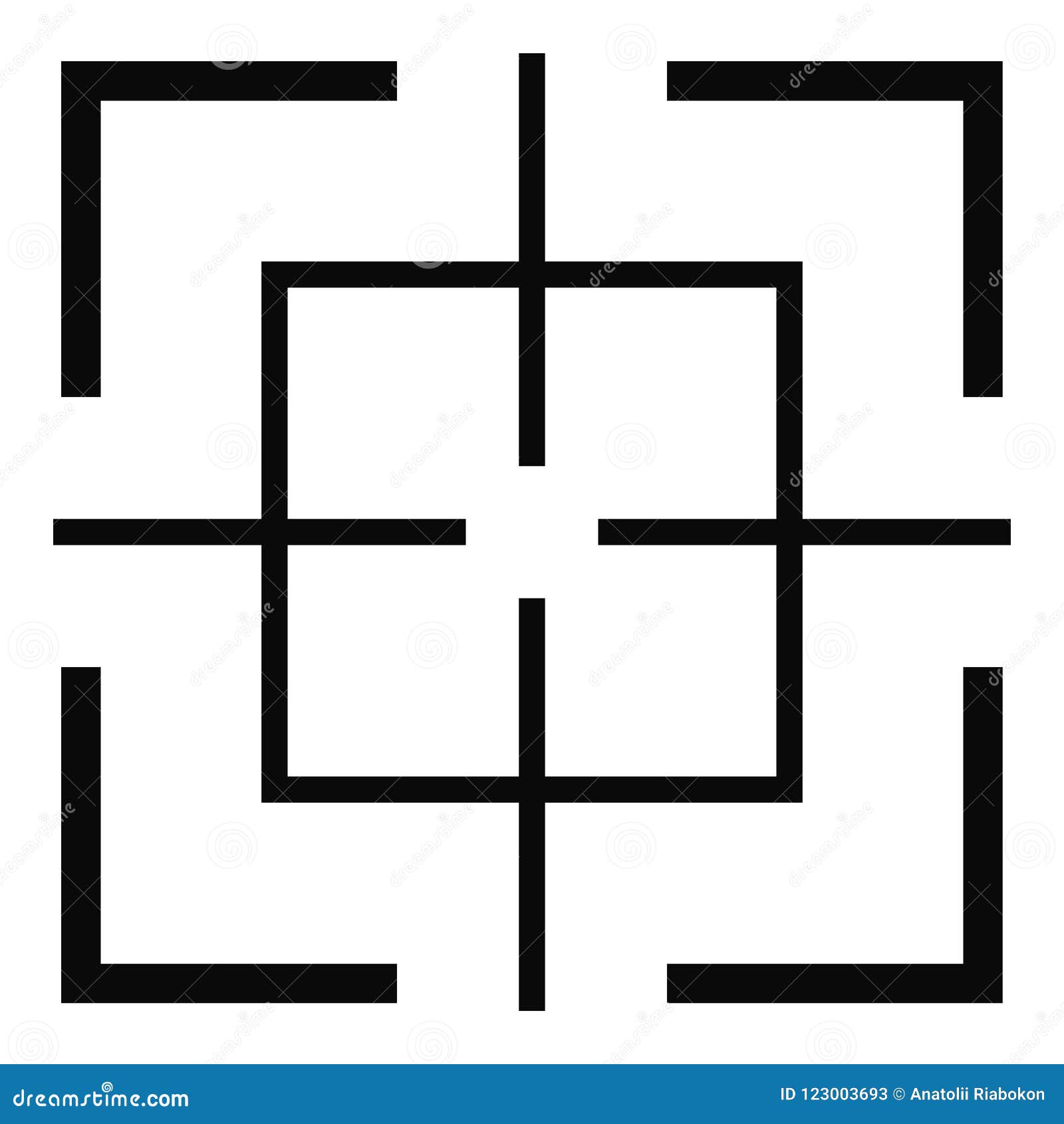 Square Target Icon, Simple Style. Stock Illustration - Illustration of ...