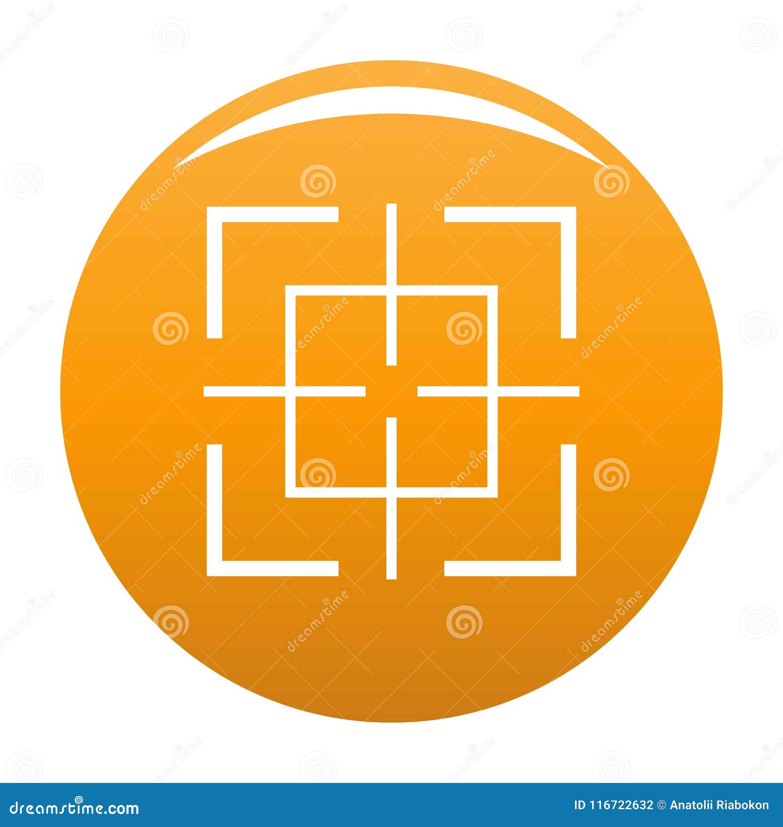 Square Target Icon Vector Orange Stock Vector - Illustration of ...