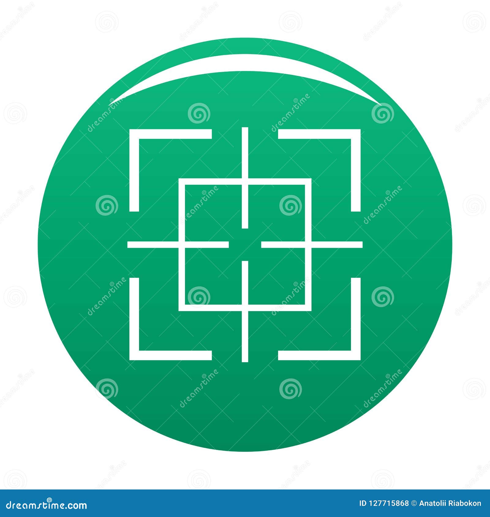 Square Target Icon Vector Green Stock Vector - Illustration of square ...