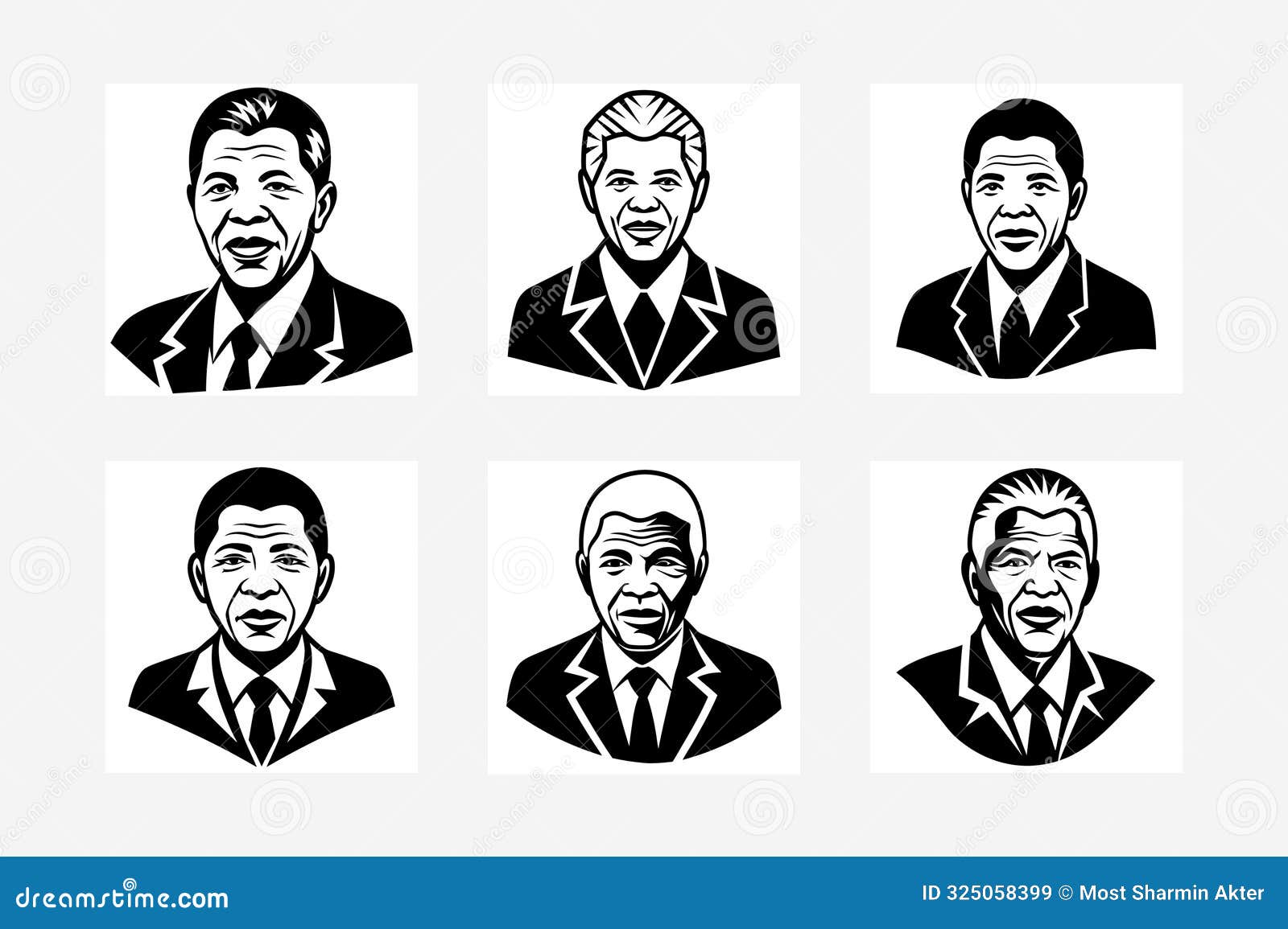 Nelson Mandela Icon Simple Silhouette Vector Art. | CartoonDealer.com ...