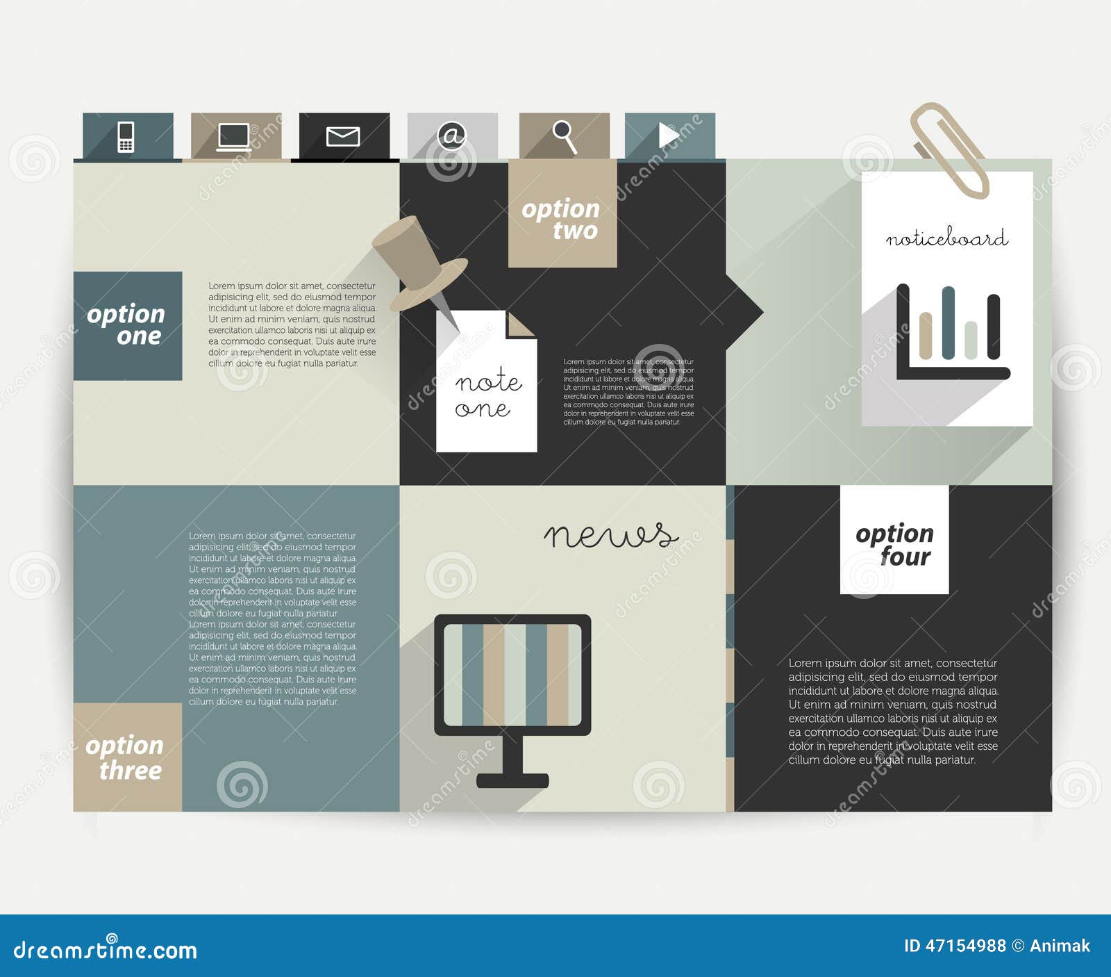 Square template chart. stock vector. Illustration of information - 47154988