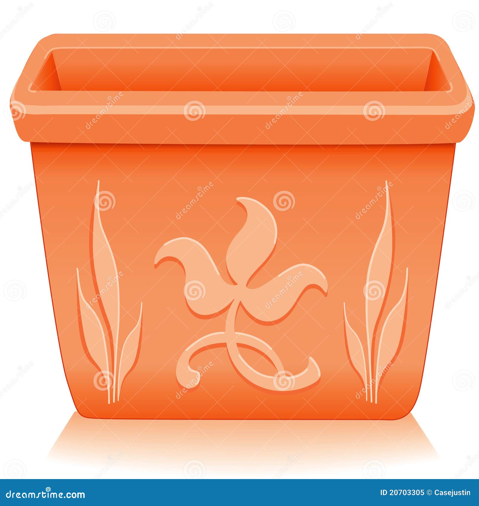 Square Terracotta Planter, Floral Design Cartoon Vector | CartoonDealer ...