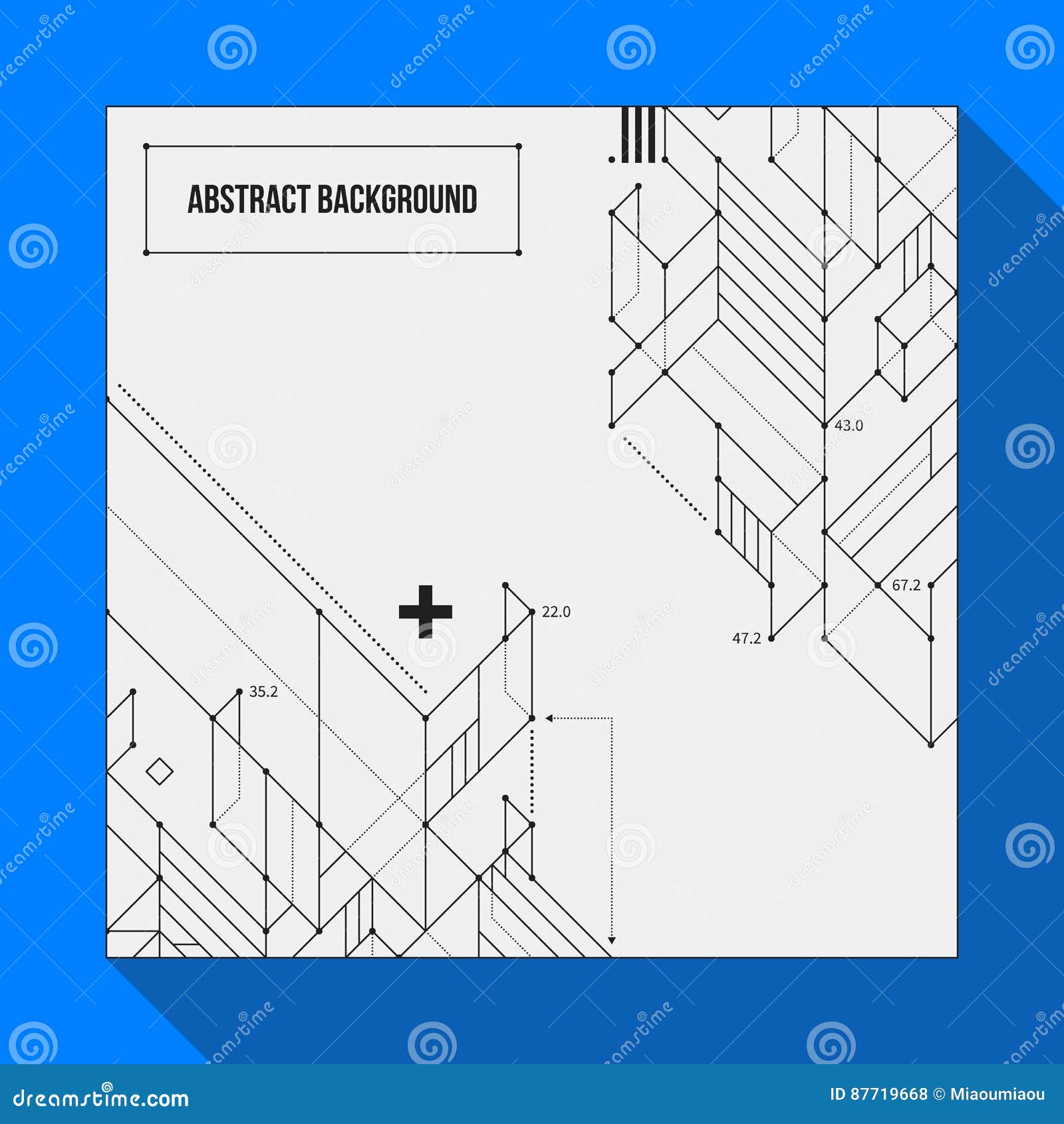 Square Text Background with Abstract Shapes Stock Vector - Illustration ...