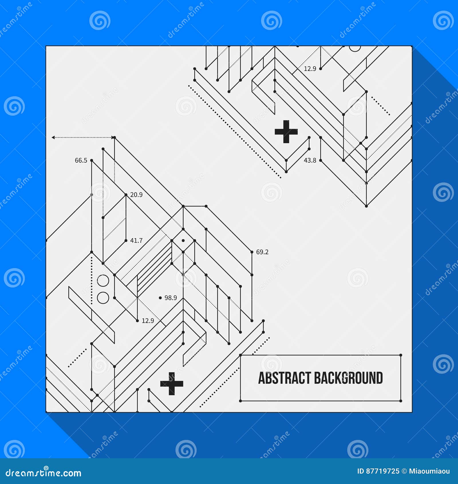 Square Text Background with Abstract Shapes Stock Vector - Illustration ...