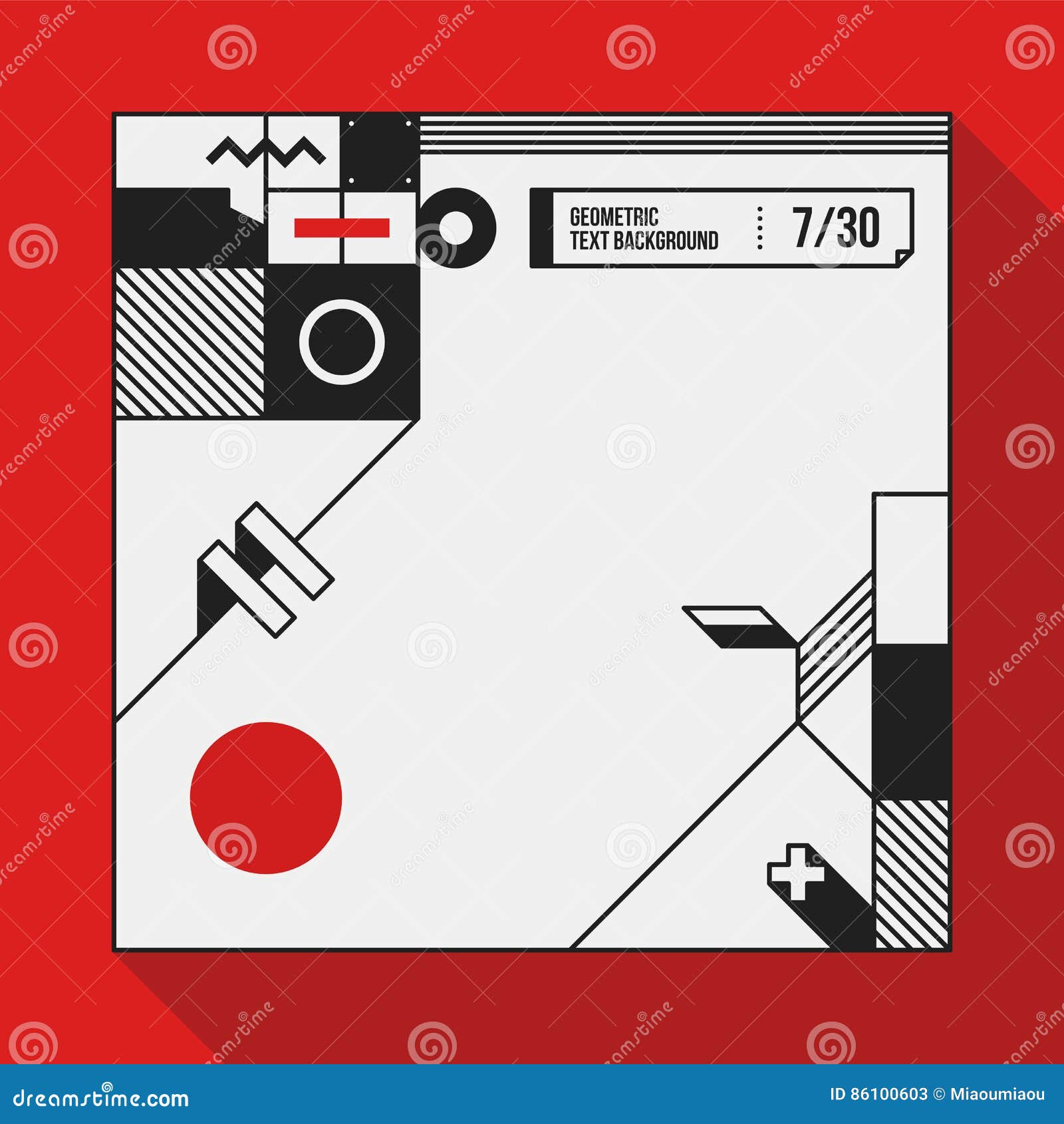 Square Text Background with Abstract Shapes Stock Vector - Illustration ...