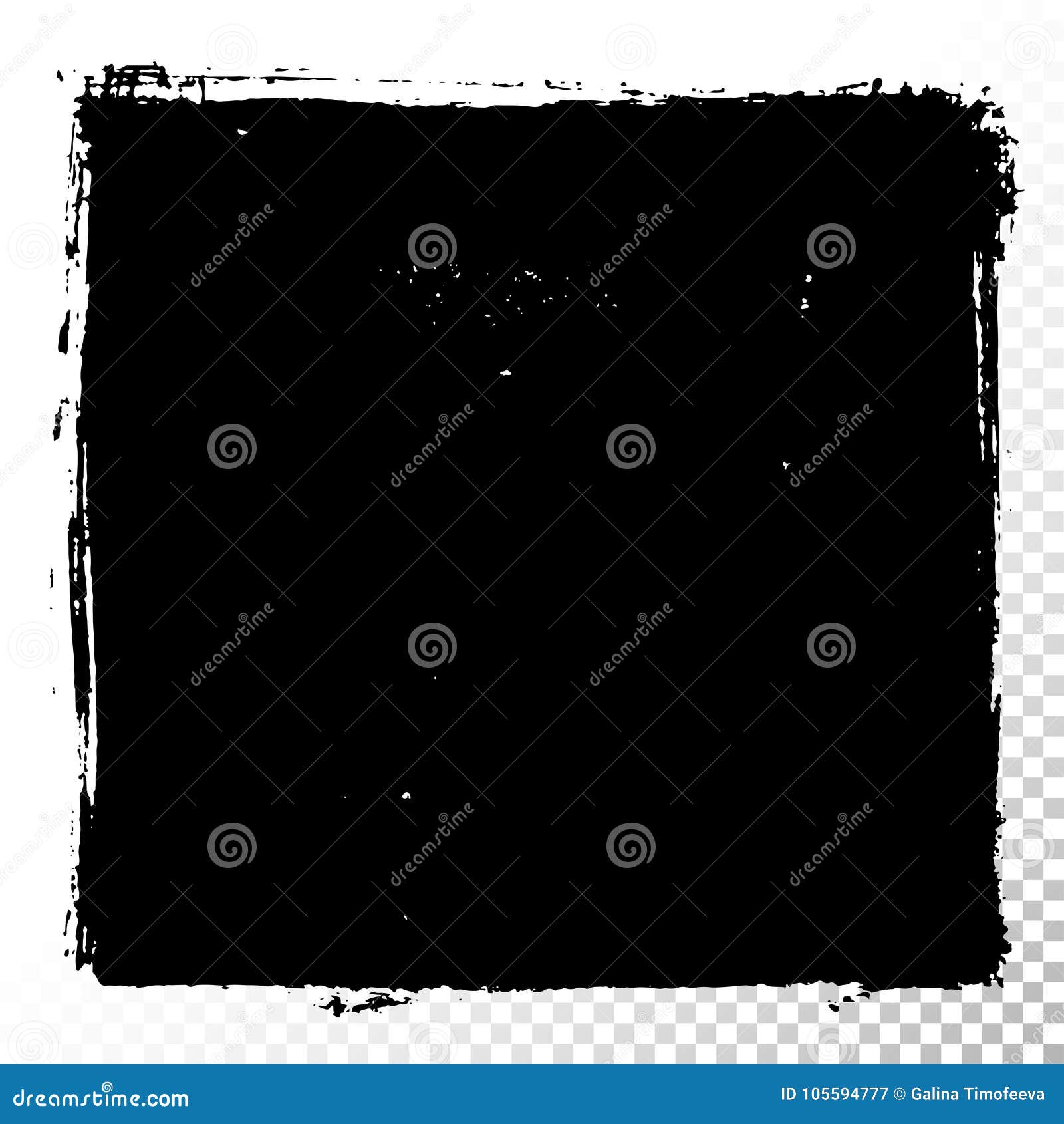 Square Text Box. Vector Black Oil Stains on White. Hand Drawn Textured ...