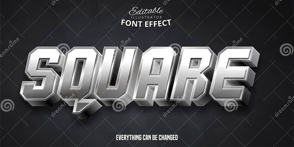 Square Text, 3d Editable Font Effect Stock Vector - Illustration of ...