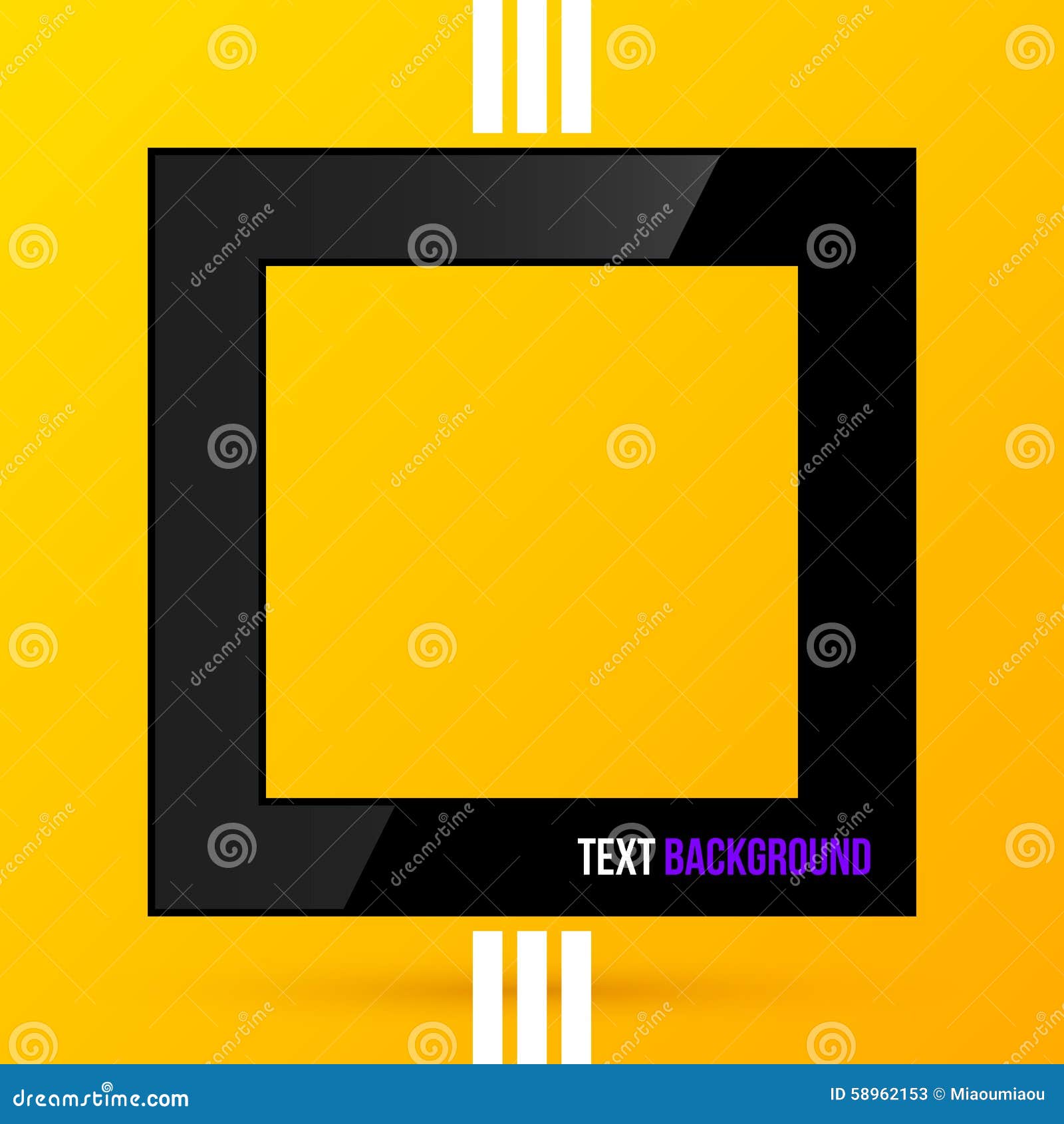 Square Text Frame on Bright Yellow Background. EPS10 Stock Illustration ...