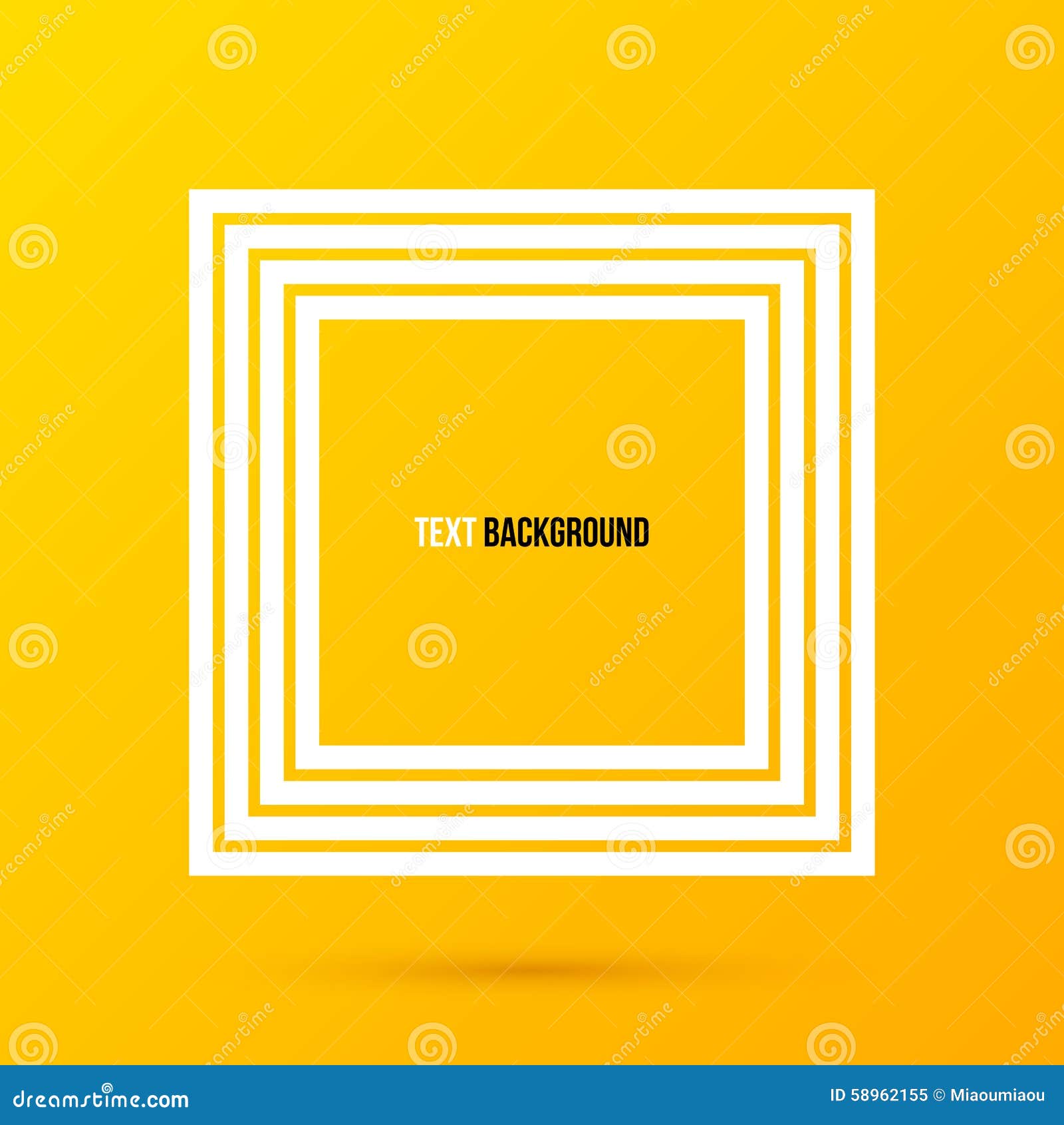 Square Text Frame on Bright Yellow Background. EPS10 Stock Image ...