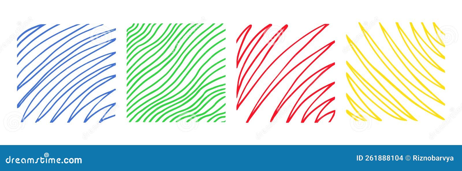 Square Texture Blocks of Hand-drawn Wavy or Zigzag Lines. Background ...