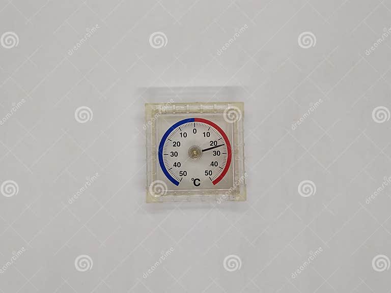 Square Thermometer on White Background Top View. Stock Photo - Image of ...