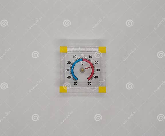 Square Thermometer on White Background Top View. Stock Image - Image of ...