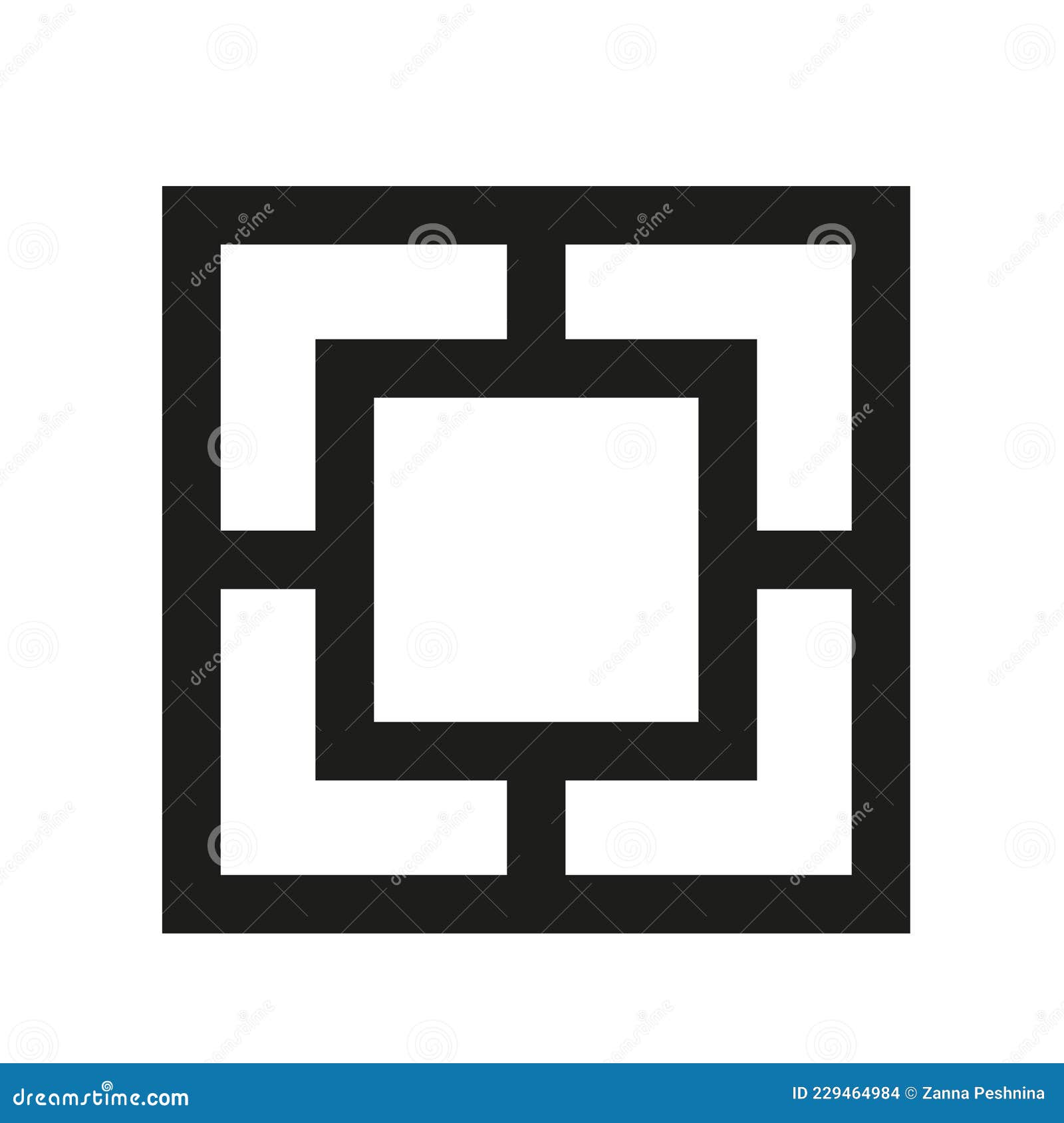 Square with Thick Walls Icon Thick Square Logotype Stock Vector ...