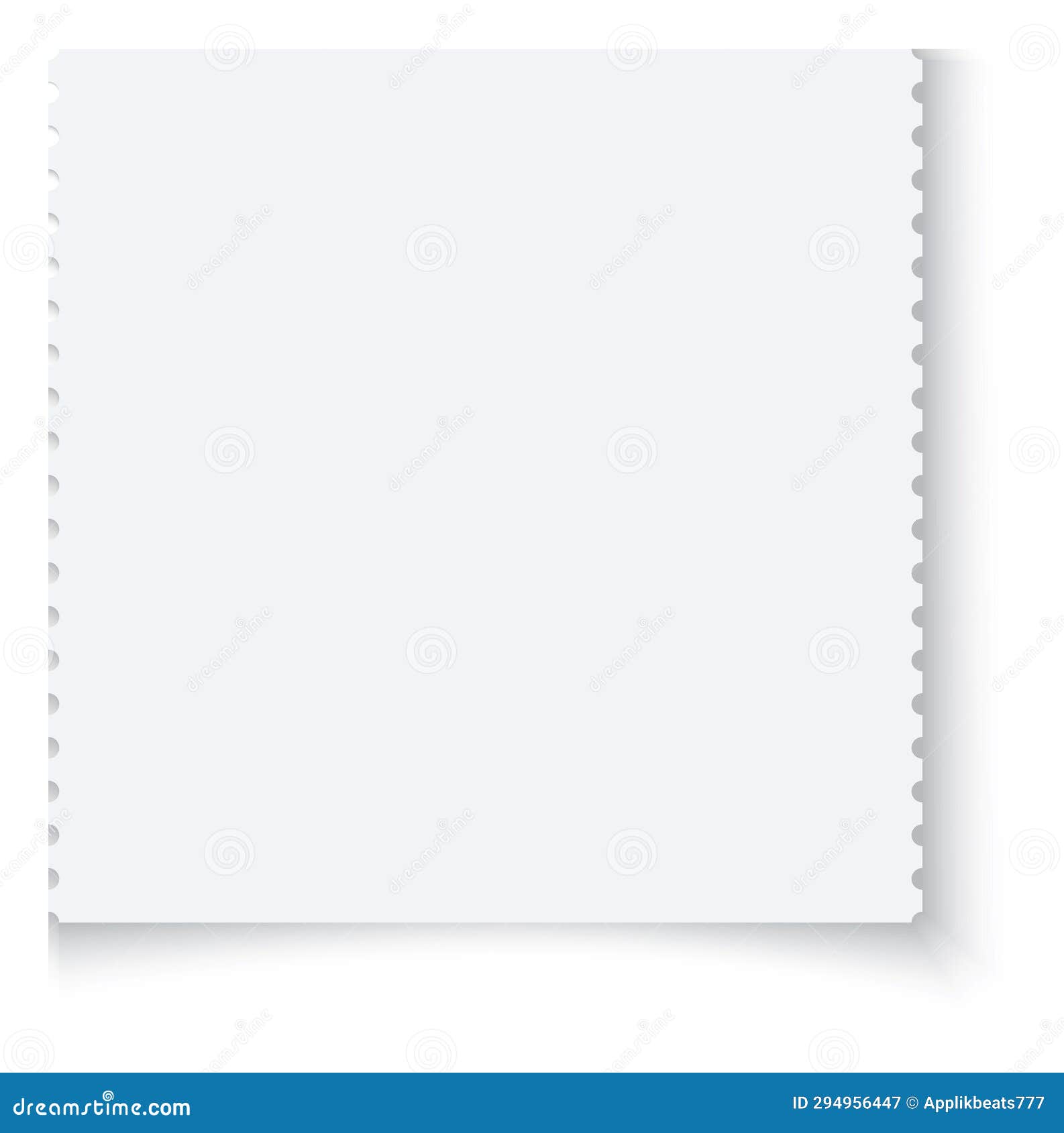 Square Ticket Mockup. Realistic Empty Paper Coupon Stock Vector ...