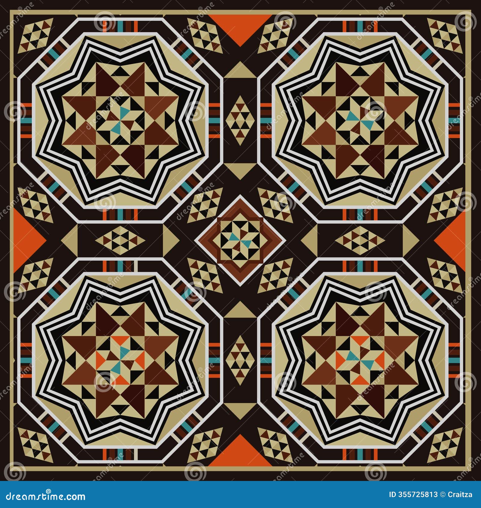 Square Tile with Detailed Beautiful Arabesque Craftsmanship Decoration ...