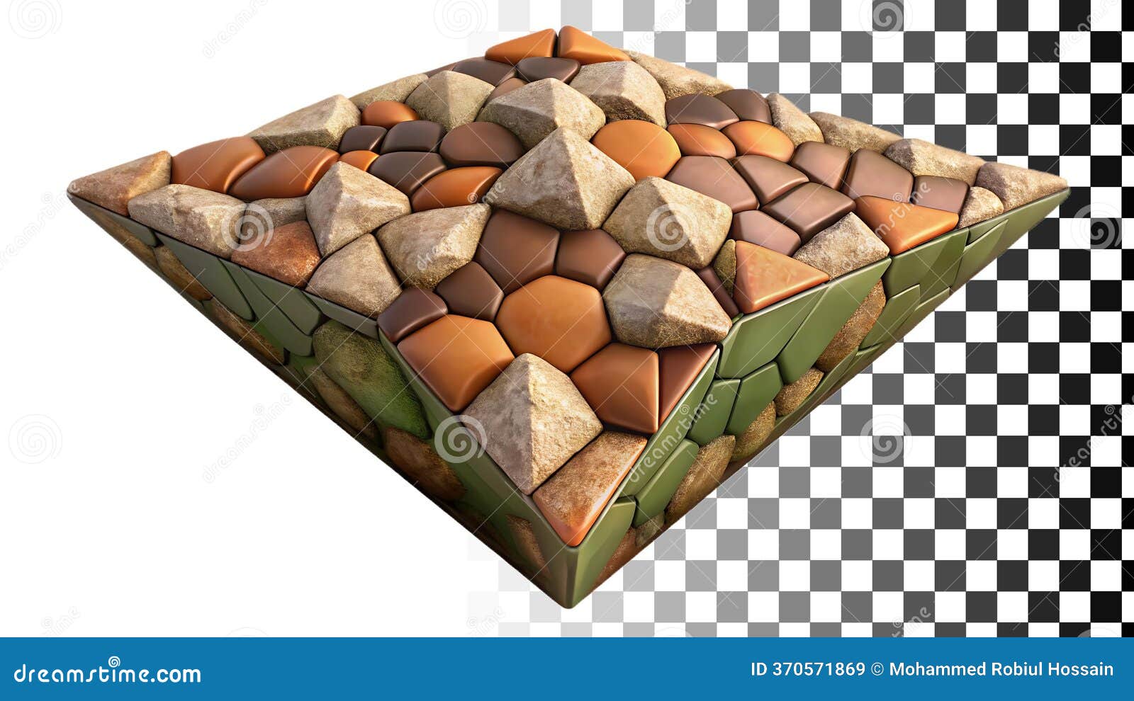 A Pyramid Shaped Structure With A Fire In The Background Royalty-Free ...