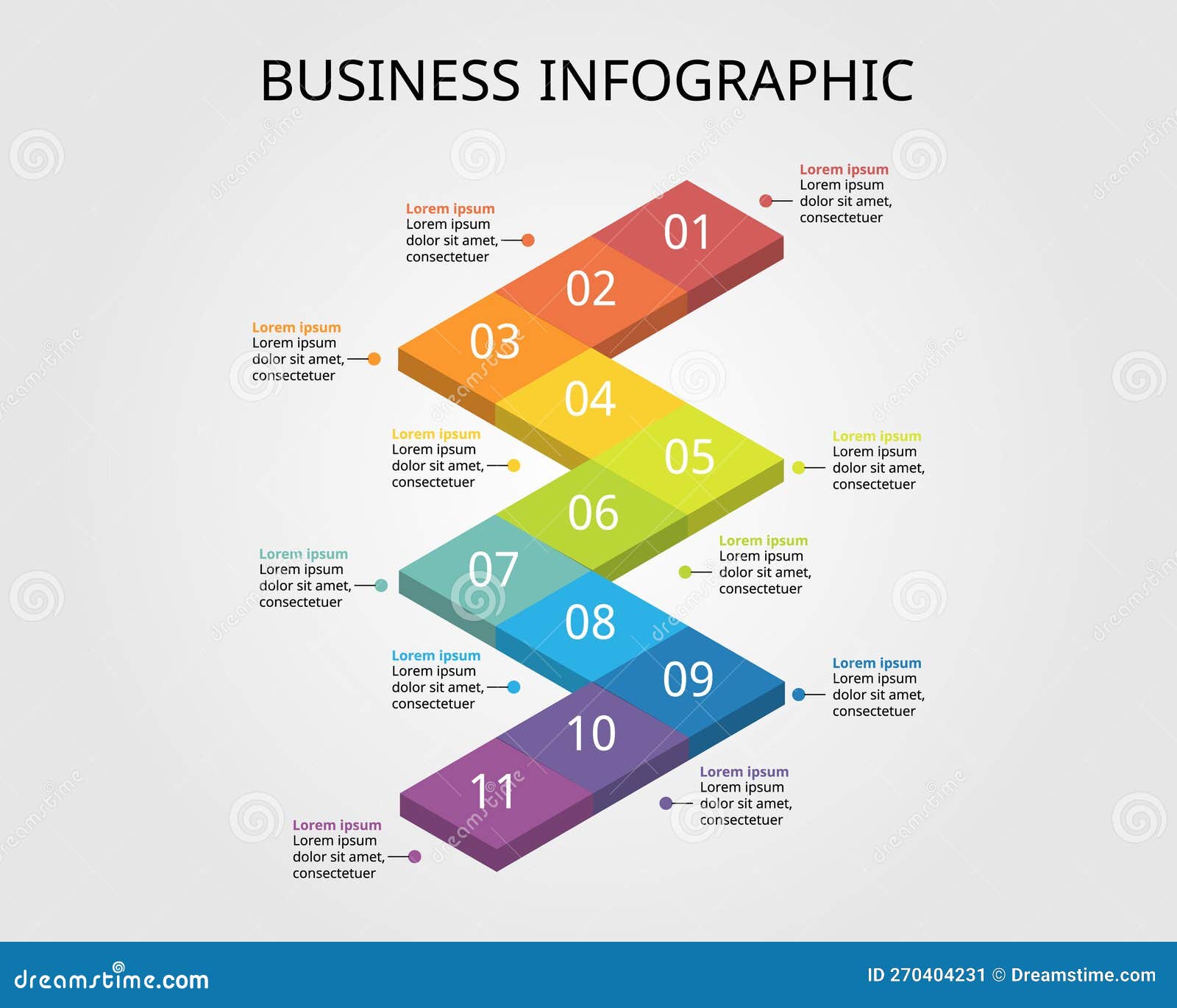 Square Timeline Chart Template for Infographic for Presentation for 11 ...
