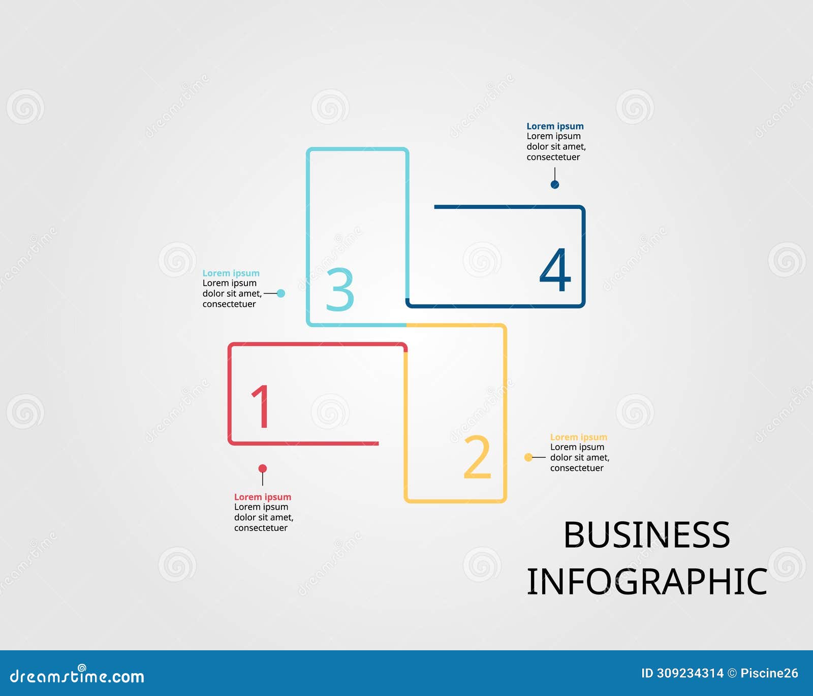 Square Timeline Chart Template for Infographic for Presentation for 4 ...