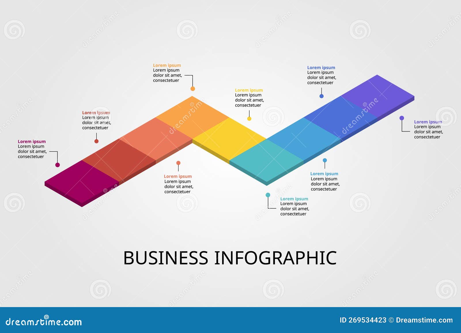 Square Timeline Chart Template for Infographic for Presentation for 9 ...