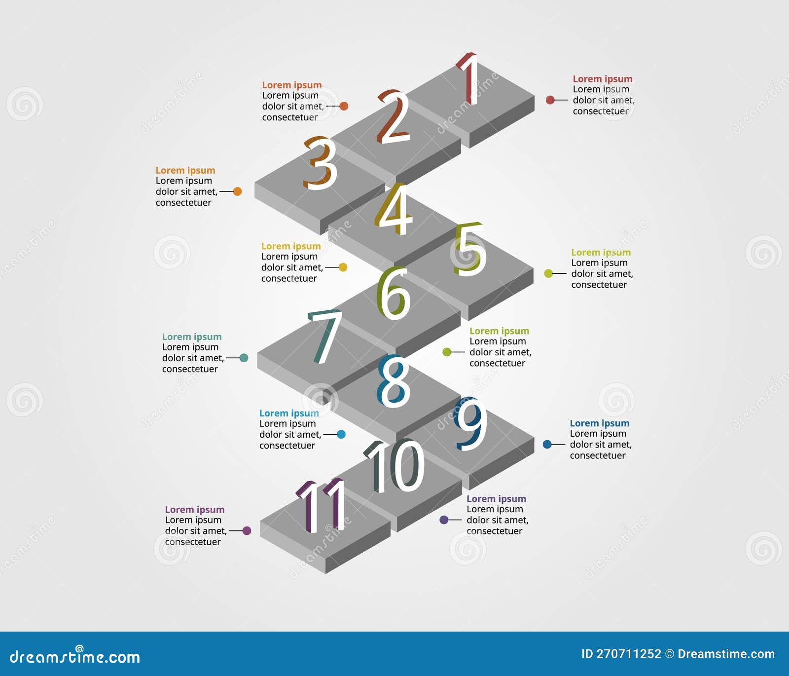 Square Timeline Chart Template for Infographic for Presentation for 11 ...
