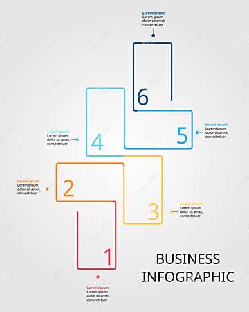 Square Timeline Chart Template for Infographic for Presentation for 6 ...