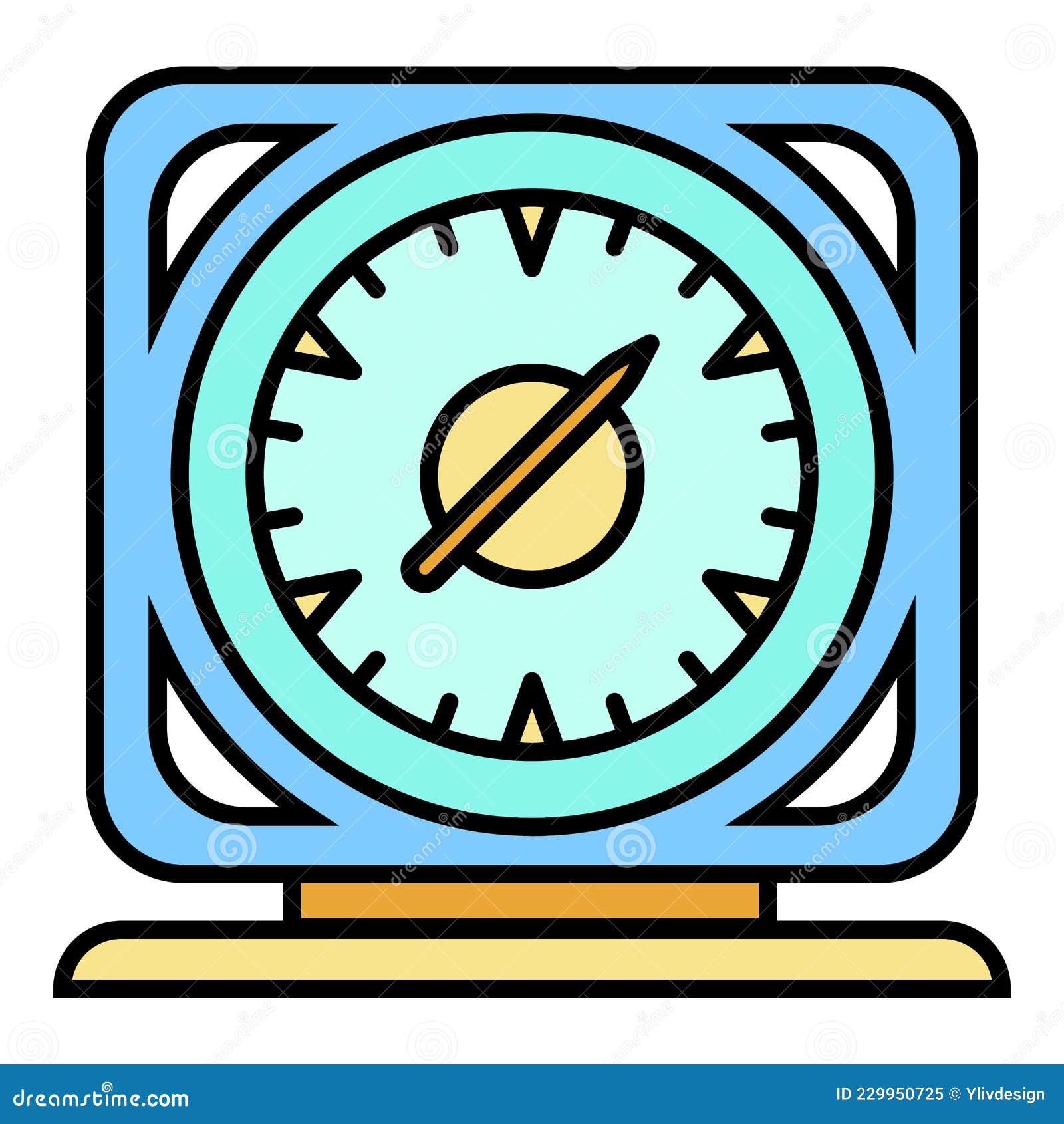 Square Timer Icon Color Outline Vector Stock Vector - Illustration of ...