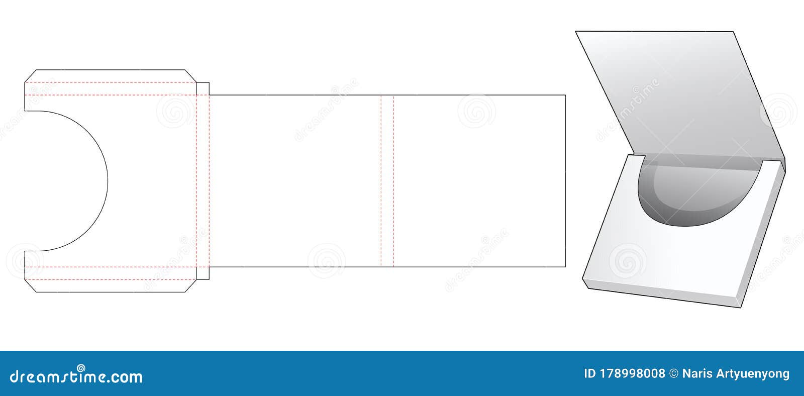Square Tin Box Die Cut Template Stock Vector - Illustration of ...