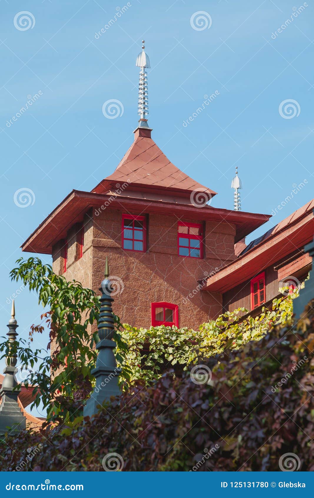 Square Tower of Buddhist Monastery Stock Photo - Image of wooden ...
