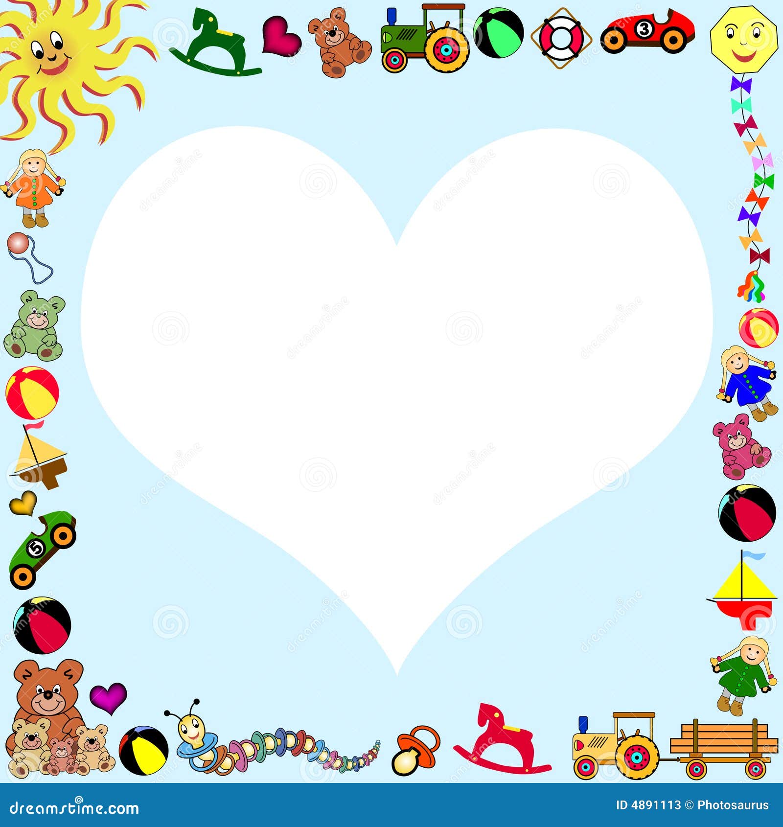 Square toys border stock vector. Illustration of banner - 4891113