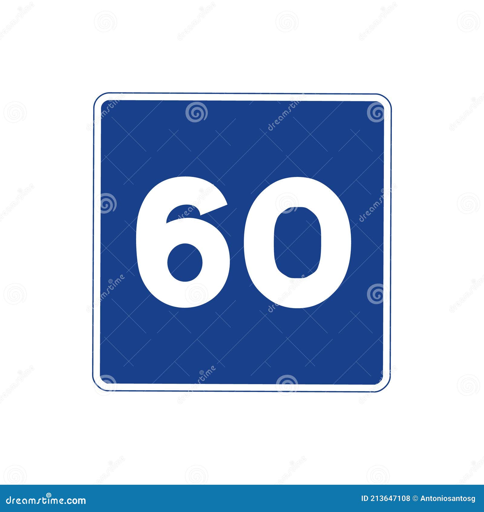 Square Traffic Signal in Blue and White, Isolated on White Background ...