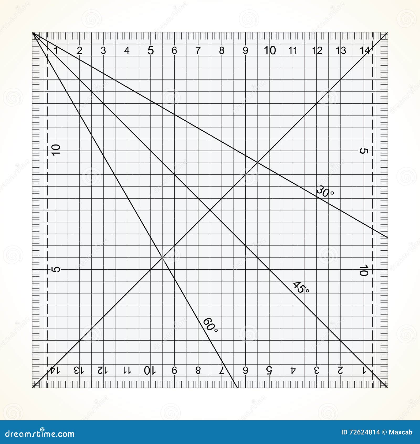 Square Transparent Ruler for Quilting Stock Vector - Illustration of ...
