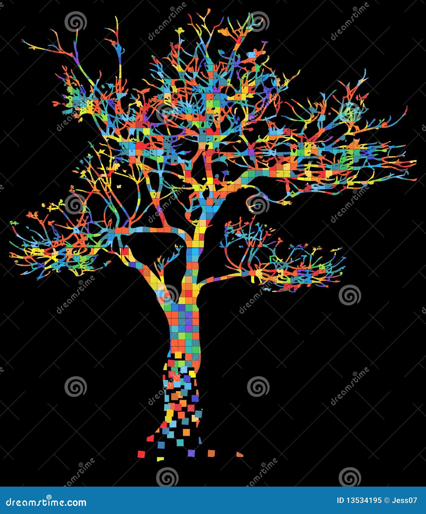 Square tree stock illustration. Illustration of collection - 13534195