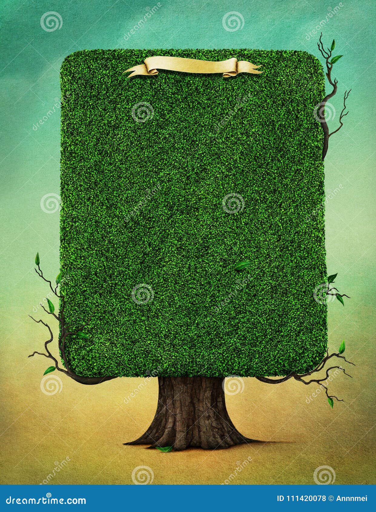 Square tree stock illustration. Illustration of pastel - 111420078