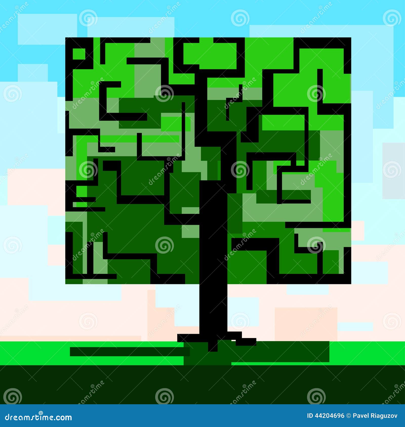 Square tree stock vector. Illustration of data, nature - 44204696