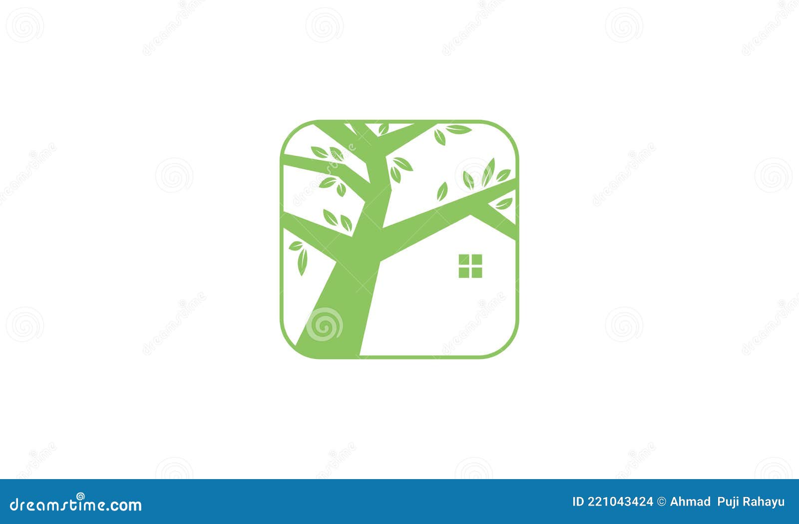 Square Tree with Home Green Logo Vector Icon Illustration Design Stock ...