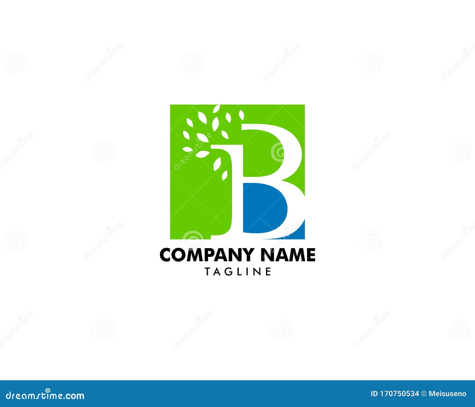 Square Tree Letter B Logo Template Stock Vector - Illustration of ...