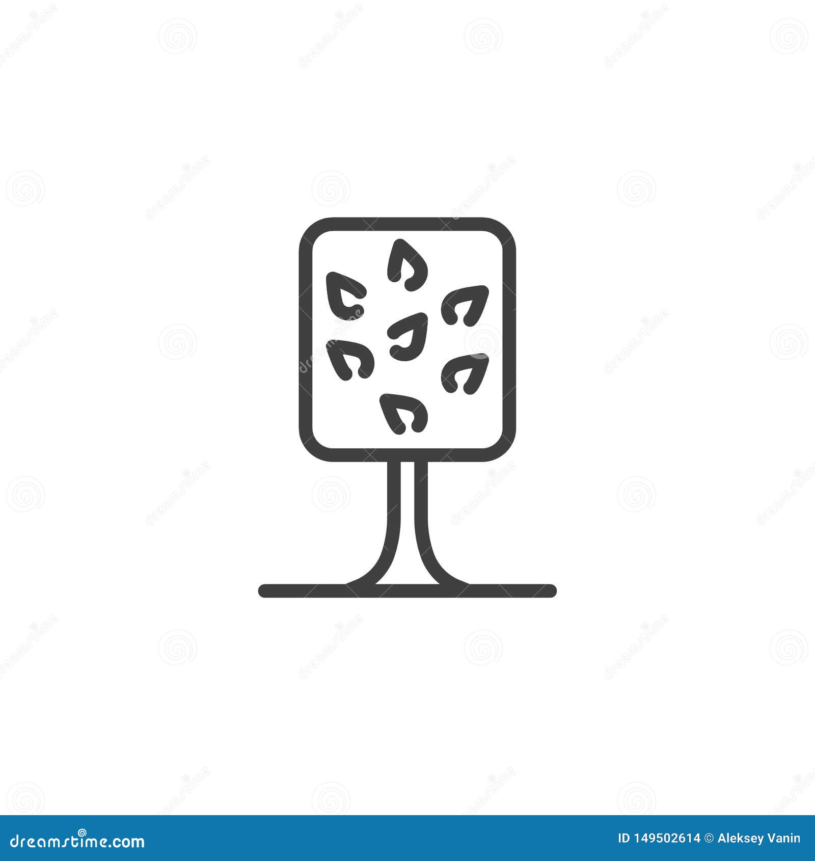 Square tree line icon stock vector. Illustration of leaves - 149502614