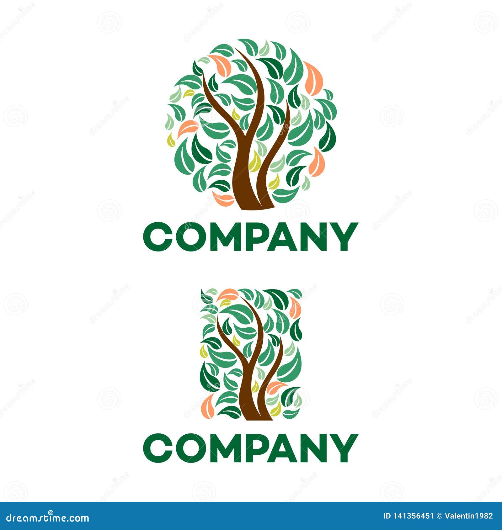 Square Tree Logo. Vector Illustration. Stock Vector - Illustration of ...