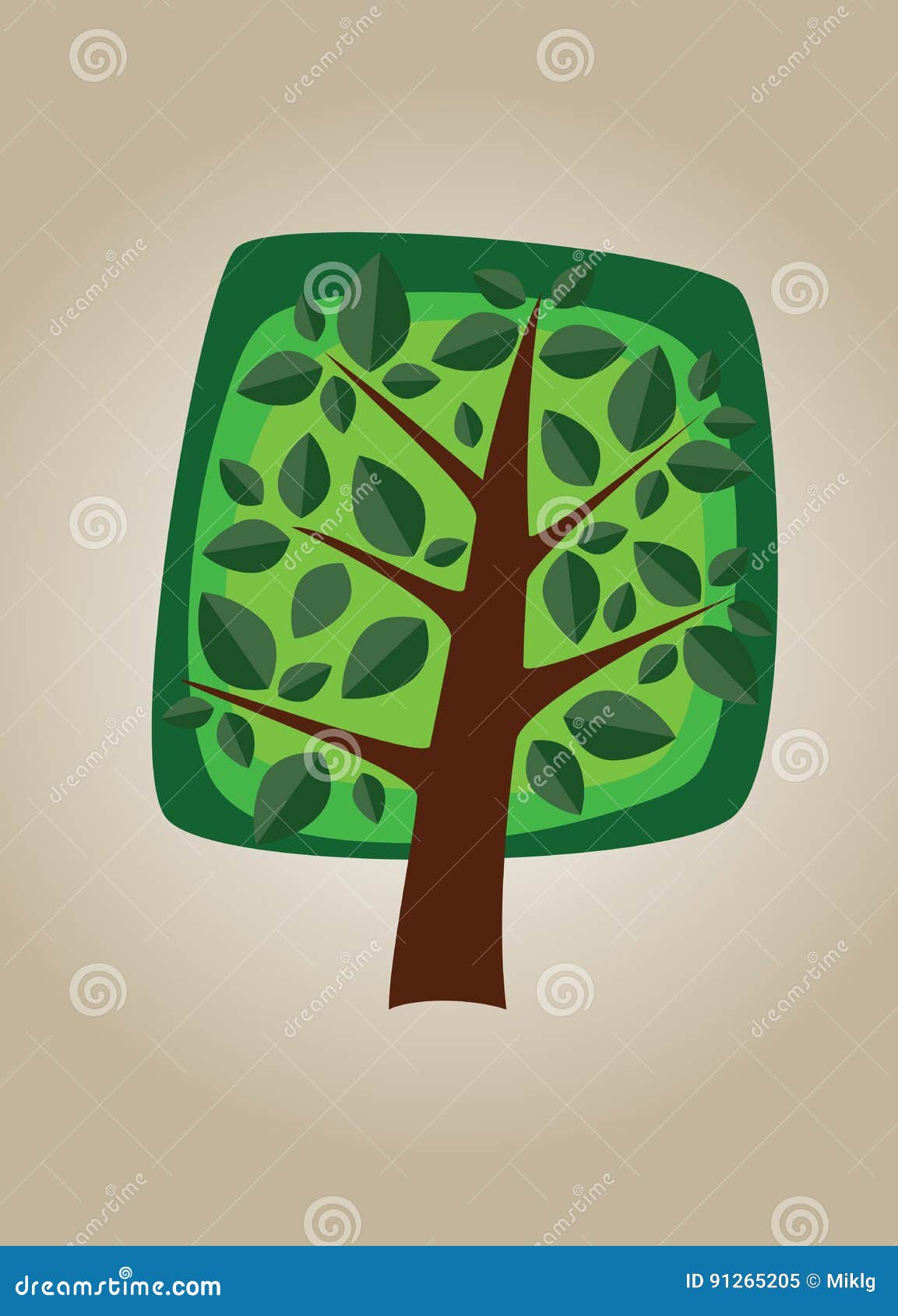 Square tree 03 stock illustration. Illustration of leaves - 91265205