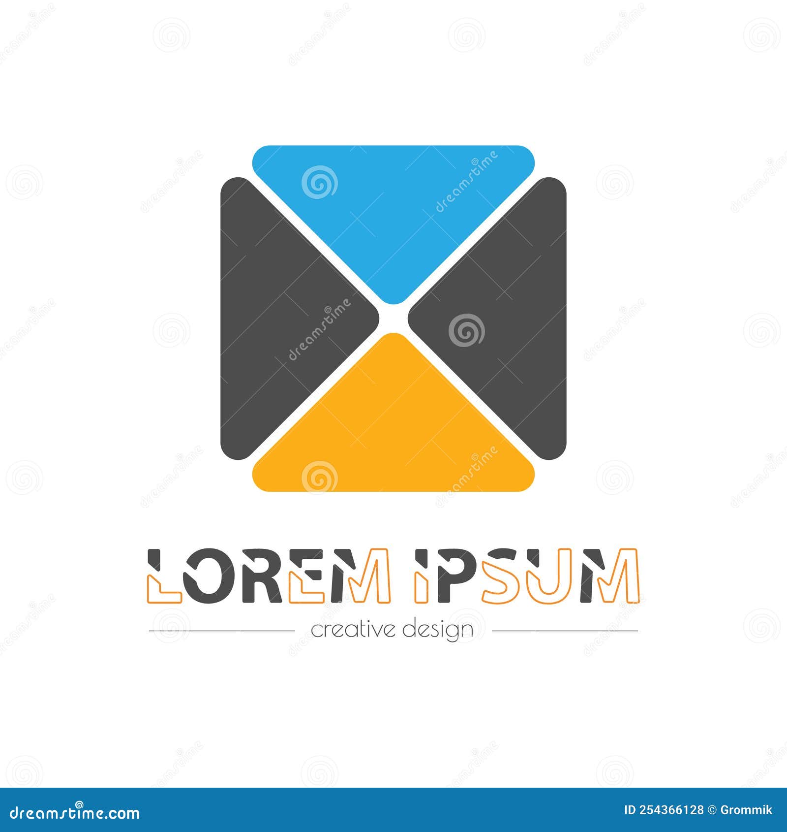 Square and Triangle. Geometric Template for a Logo, Sticker, Logo or ...