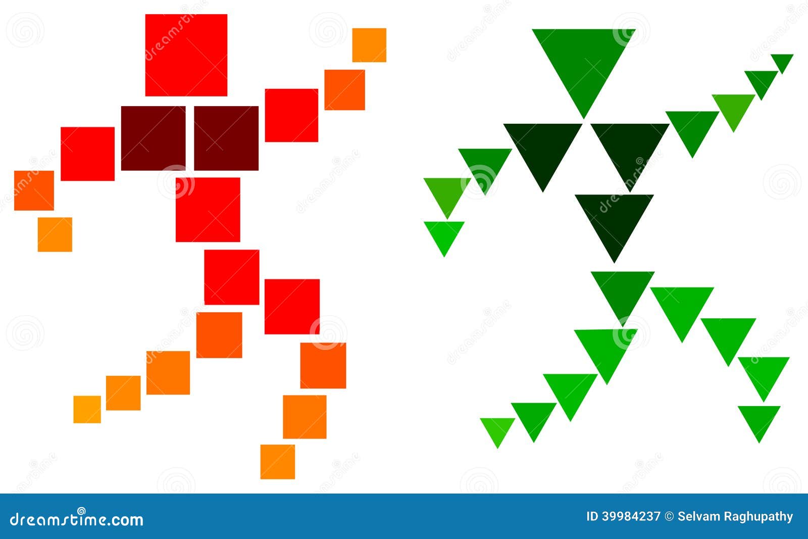 Square, triangle runners stock vector. Illustration of move - 39984237