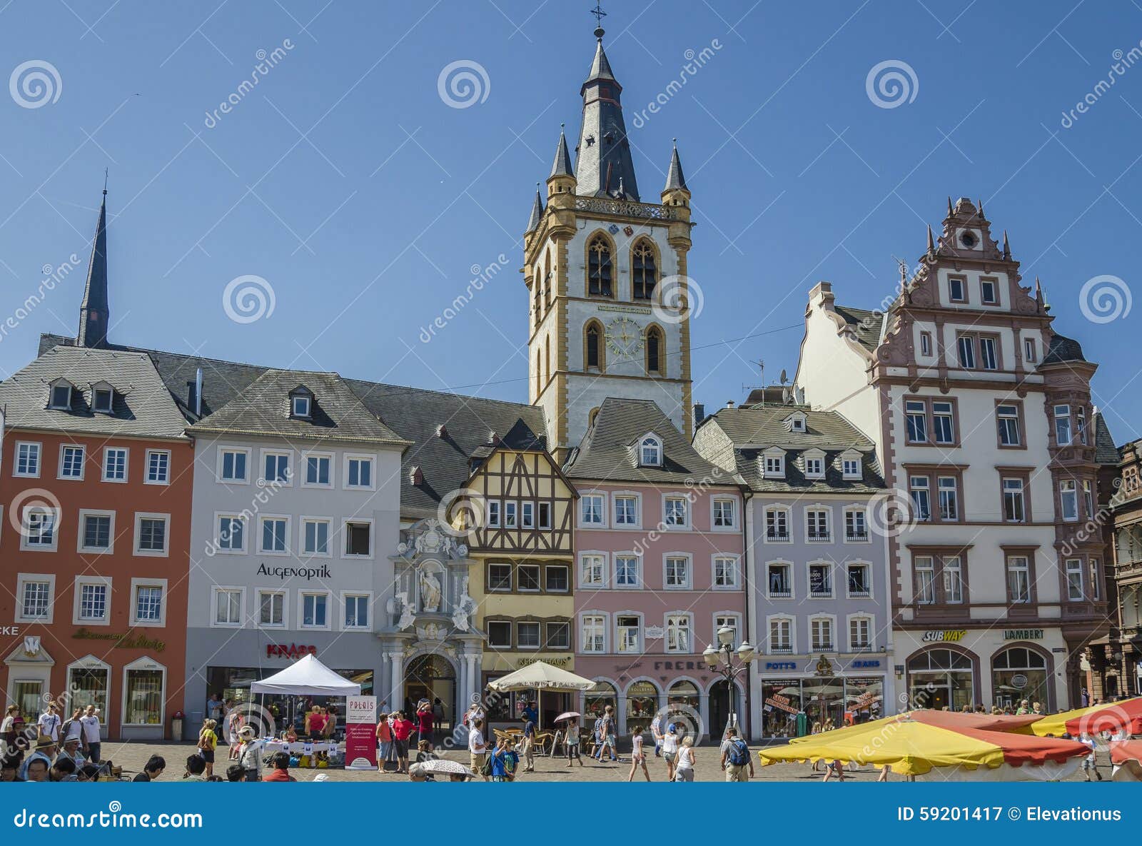 Square in Trier, Germany with Visitors Editorial Photography - Image of ...