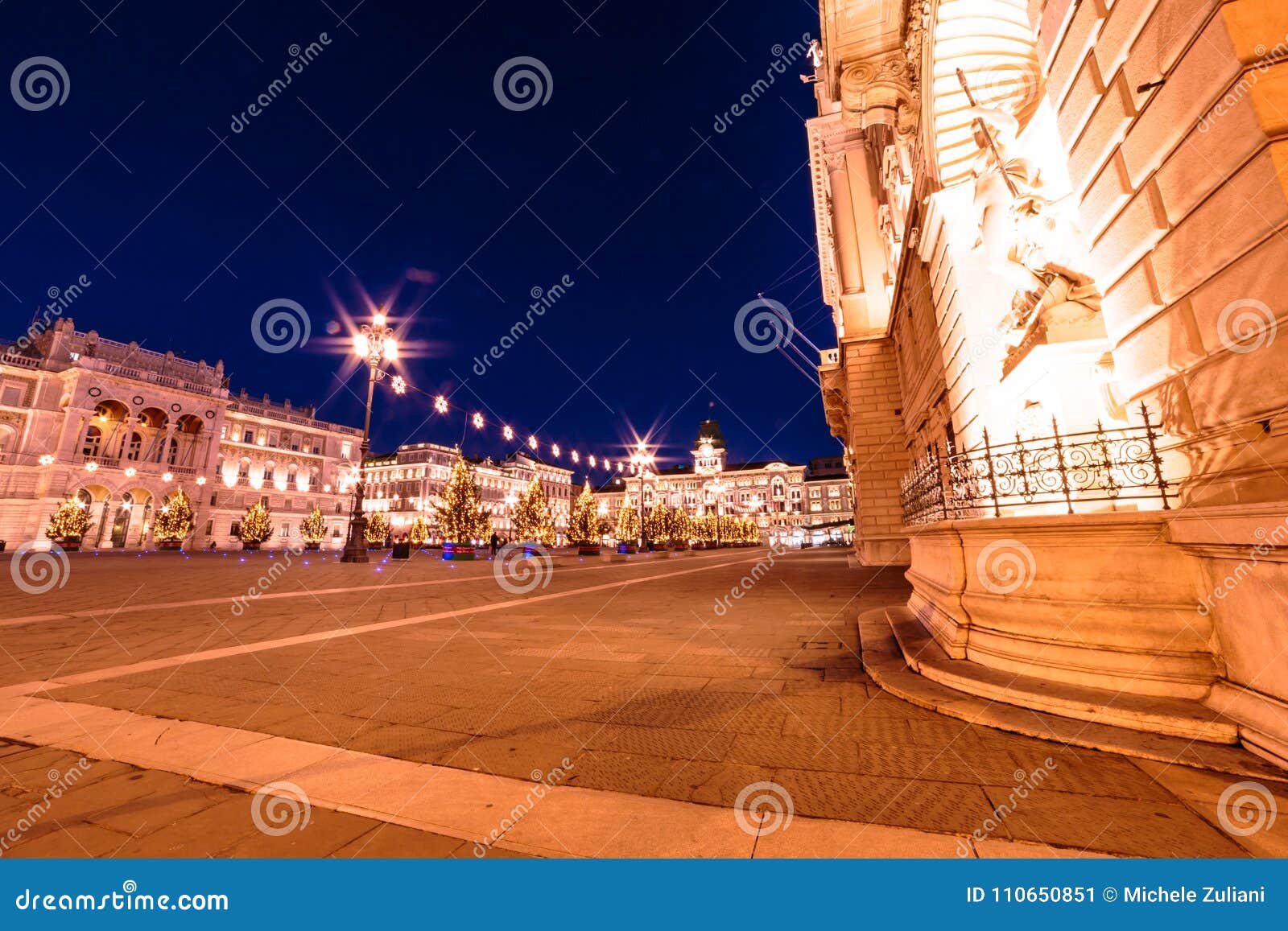 The Square of Trieste during Christmas Time Editorial Photo - Image of ...