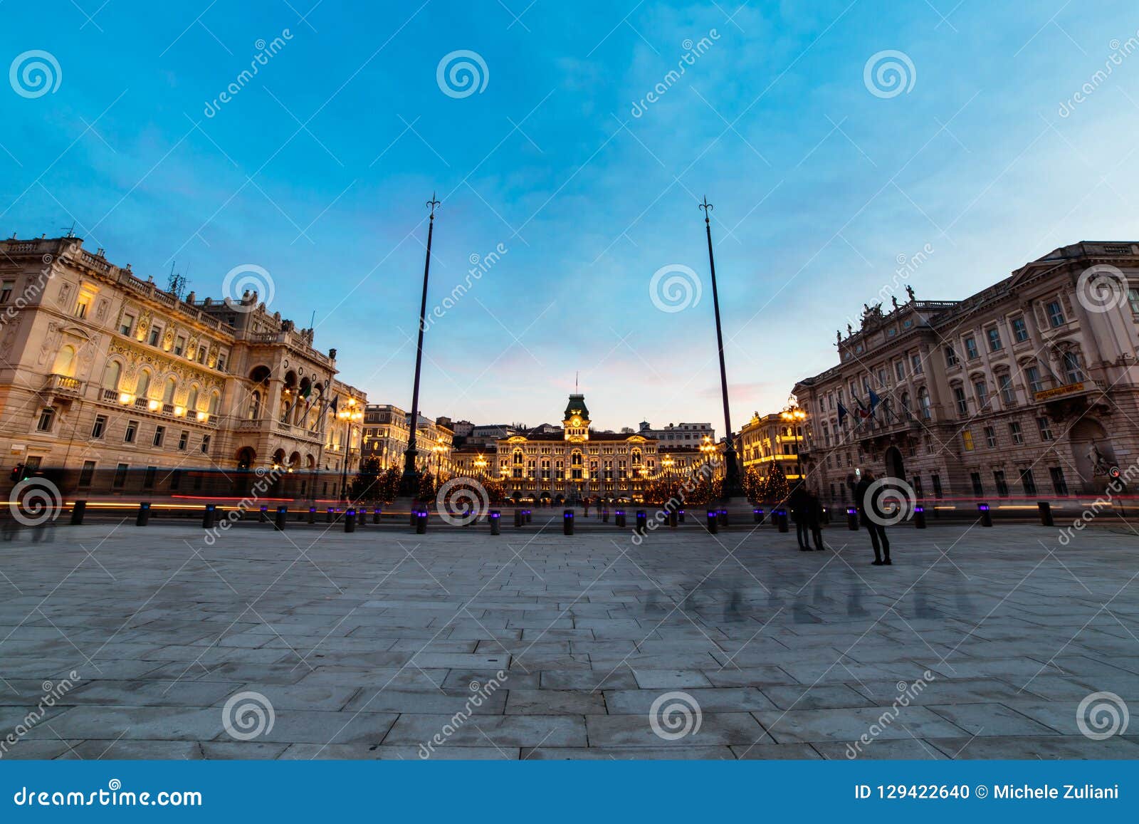 The Square of Trieste during Christmas Time Stock Photo - Image of ...
