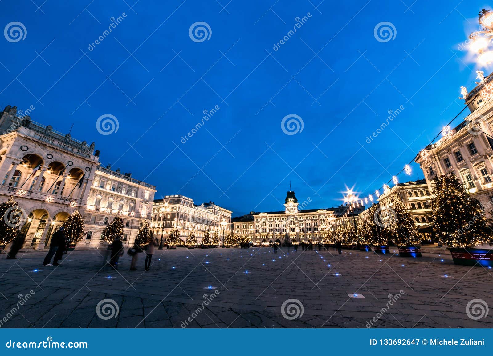 The Square of Trieste during Christmas Time Stock Image - Image of ...