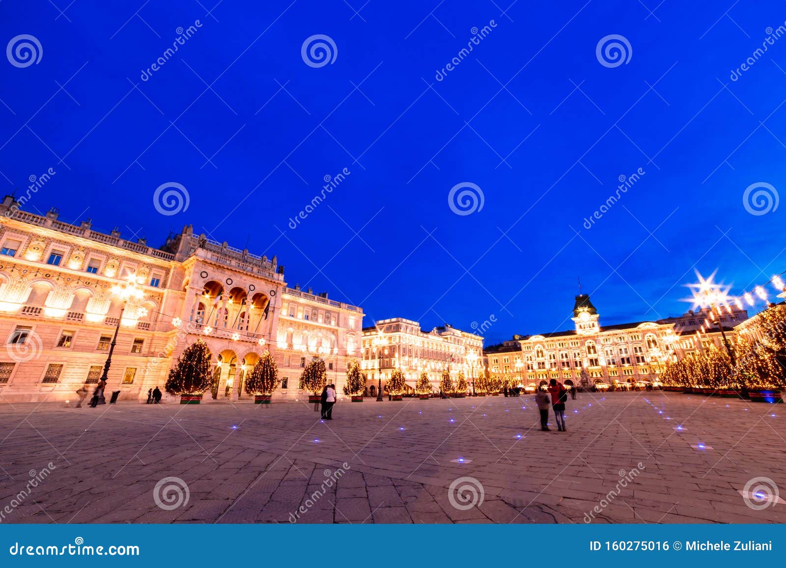 The Square of Trieste during Christmas Time Stock Photo - Image of ...